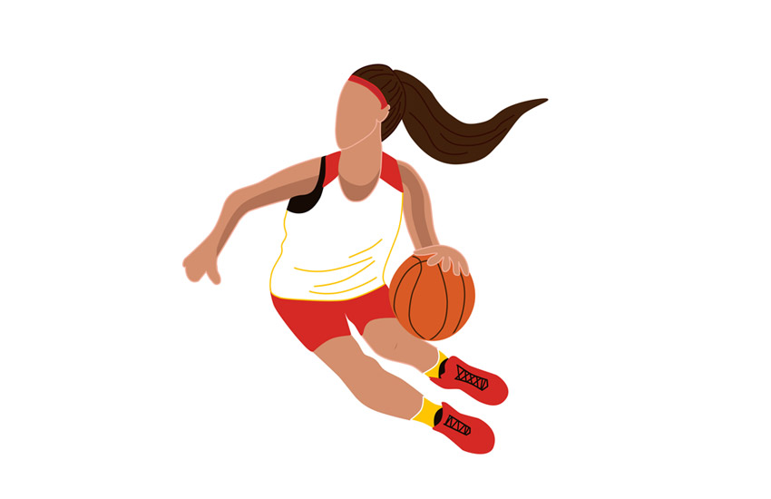 Girl Basketball Cartoon